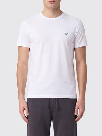 Emporio Armani T-shirt en coton &agrave; manches courtes avec logo Aigle contrastant