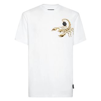 Philipp Plein T-shirt Rundhals Scorpion - - Tops - Herren - Wei&szlig; - 5XL