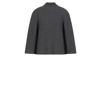Dante6 Grauer M&eacute;lange Cape Pullover Stylisches Outfit - - Knitwear - Damen - Grau - M