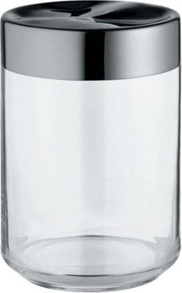 Alessi Julieta LC09 - Pot de Cuisine Design Herm&eacute;tique, Corps en Verre avec Couvercle en Acier Inoxydable 18/10, 100 cl