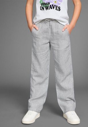 Kidsworld Schlupfhose Webhose mit coole Streifen Leichte Streifenhose mit Leinenanteil
