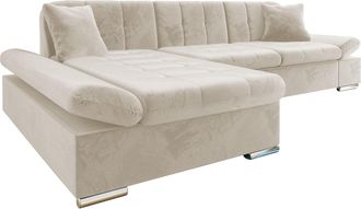 Mirjan24 Ecksofa Malwi Premium mit Regulierbare Armlehnen L-Form Sofa vom Hersteller Eckcouch mit Schlaffunktion + Bettkasten Couch Wohnlandschaft (Piano 02, S