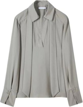 Patrizia Pepe Femme, Blouses et Chemises, Gris, Taille: 38 FR Blouse en viscose avec ceinture amovible