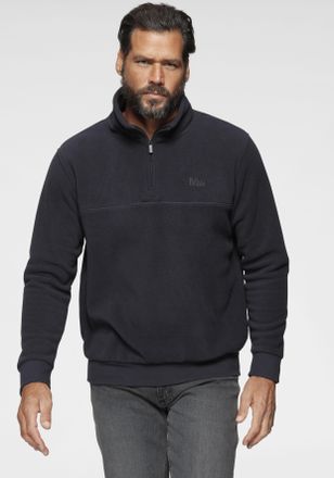 Man's World Fleecepullover MANS WORLD, Herren, Gr. 3XL (64/66), blau (marine), Obermaterial: 100% Polyester, normal, Rippb&uuml;ndchen, Sweatshirts Fleecepullover, f&uuml;r