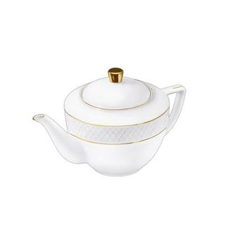 Wilmax England Wilmax - Th&eacute;i&egrave;re avec motif dor&eacute; - 900 ml - Cafeti&egrave;re en porcelaine - Service &agrave; th&eacute; de haute qualit&eacute; - Id&eacute;al comme cadeau - Blanc - Pour caf&eacute;, th&eacute; - E