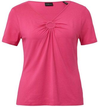 s.Oliver Kurzarmshirt T-Shirt T-Shirt aus Viskosestretch mit Ringdetail