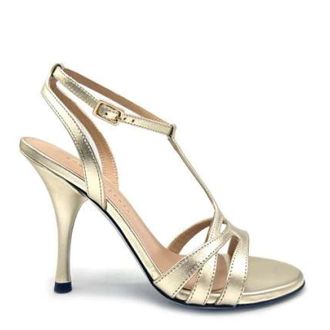 Roberto Festa Milano Platin Leder Sandale Made in Italy - - Shoes - Damen - Beige - 40 EU