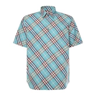 Burberry Kurz&auml;rmeliges Hemd - - Shirts - Herren - Blau - L