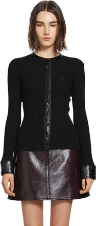 Courr&egrave;ges Vinyl and Knit Cardigan