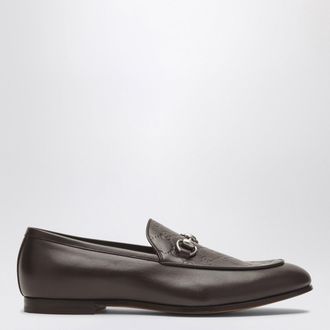 Gucci Braune Leder-GG-Mokassins mit einer Schnalle