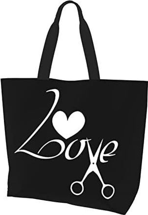 AOOEDM Love Scissors Sac &agrave; provisions r&eacute;utilisable en toile pour femme