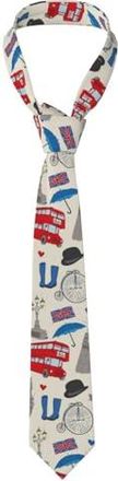 Generic Cravate Motif Londonien Avec Big Ben &Eacute;l&eacute;gant Necktie Formelle Cravates Homme Pour F&ecirc;te L&Eacute;cole Affaires