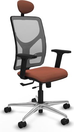 Piqueras y Crespo Computerstuhl mit 2D-Armlehnen, h&ouml;henverstellbarer Lendenwirbelst&uuml;tze und festem Kopfteil, ausgestattet mit Syncro/Traslack und Schneideschaum, Grau/B