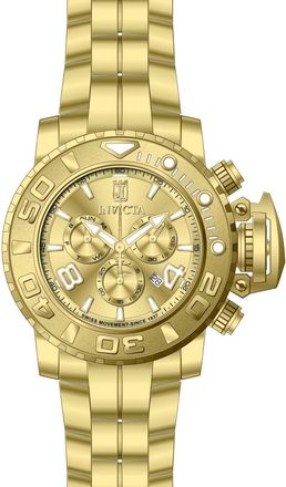 Invicta Jason Taylor 51317 Herrenuhr - Quarzwerk - Edelstahl mit goldenem Zifferblatt - 58 mm