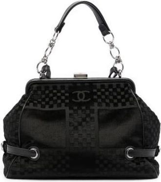Chanel Pre-owned Vintage Embossed Velvet Shoulder Bag - Femme - Pre-owned - Noir - Taille: ONE Size