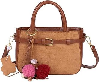 Generic Kexpery Sac &agrave; main en faux daim avec bandouli&egrave;re r&eacute;glable, sac crois&eacute; r&eacute;tro, sac bucket pour femmes, pour le travail, voyage