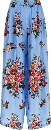 Dolce & Gabbana Femme, Pantalons, Bleu, Taille: 44 FR Pantalon Mazzo di Fiori