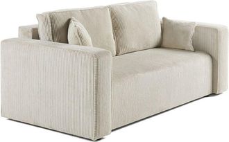 Best Mobilier Bestmobilier - Topaze - canapé droit 2 places - en velours côtelé - beige