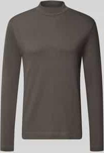 Christian Berg Regular Fit Longsleeve aus reiner Baumwolle mit Stehkragen