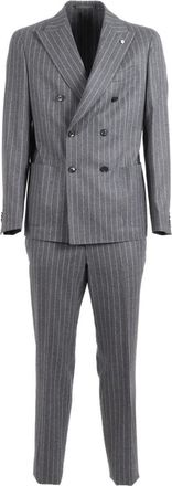 L.B.M. 1911 L.b.m. 1911, Homme, Costumes, Gris, Taille: M Pinstripe Double-Breasted Suit