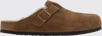 Birkenstock Boston Wildleder-Mules mit Shearling-Futter und Riemen