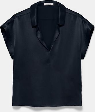 Dorothee Schumacher Kurze T-Shirt Bluse aus Seidencharmeuse