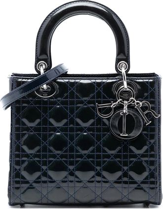 Dior Hobo Bags - Medium Patent Cannage Lady Dior - Gr. unisize - in Blau - f&uuml;r Damen