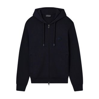 Emporio Armani Doppel-Jersey Rei&szlig;verschluss-Kapuzenpullover - - Sweatshirts & Hoodies - Herren - Blau - L