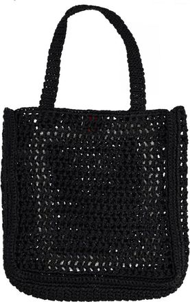 Casablanca Womens Tote Bag With Logo Black Viscose Handbags Hand