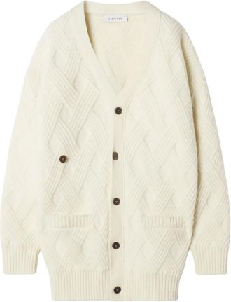 Lanvin Cardigan ample en laine torsad&eacute;e - Homme - Pulls - Blanc - Taille: S/M