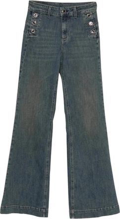 Liu Jo Flare Jeans mit Schmuckkn&ouml;pfen - - Jeans - Damen - Blau - W26