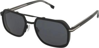 HUGO BOSS unisex, Accessoires, Noir, Taille: 55 MM Double-Bridge Metal Lunettes de soleil