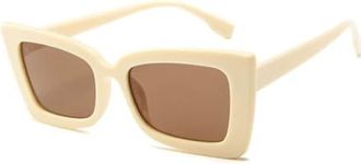 Generic Lunettes De Soleil Carrées For Hommes Et Femmes, Idéales For Le Sport, La Conduite, Les Déplacements En Extérieur(Beige)