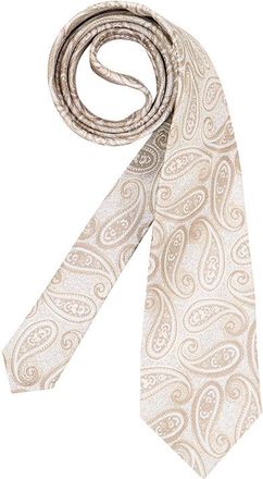 Olymp Herren Krawatte beige Seide gemustert