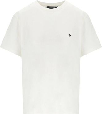 Max Mara Femme, Tops, Blanc, Taille: 42 FR T-shirt en Coton Blanc Venaco avec Logo