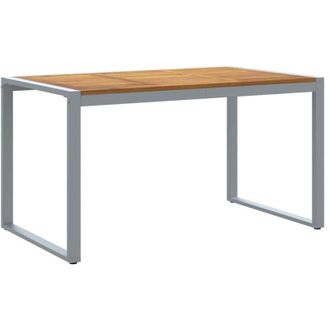 vidaXL Garten-E&szlig;tisch Grau 140 x 80 x 75 cm Vidaxl