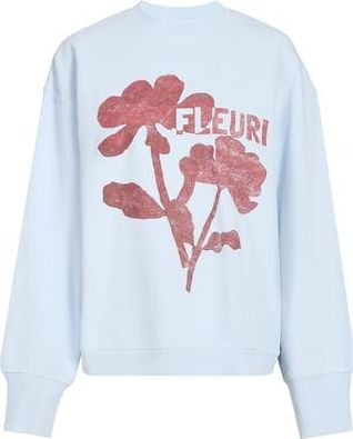 Topshop Baumwollgedruckte Sweatshirt - Blau