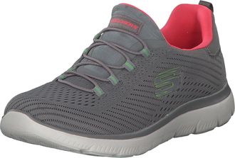Skechers Damen Summits Fast Attraction Sneakers, Gray Mesh Hot Pink Lime Trim, 42 EU