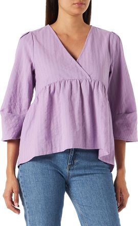 Benetton Damen Blusa 5HDYDQ01G Bluse, Lilla 04Y, L