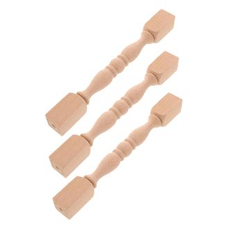 FOMIYES 3 St&uuml;ck Unbehandelte Holz Zierelemente Rund 24x2,5cm Massivholz S&auml;ulenaufs&auml;tze Khaki Dekorative Bettpfosten Endst&uuml;cke f&uuml;r Wohndeko und Handwerk