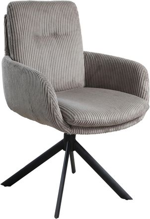 Novel Armlehnstuhl, Taupe, Metall, Textil, Drehkreuz, 63.5x88.5x66.5 cm, Stoffauswahl, Sitzfläche 360° drehbar, Esszimmer, Stühle, Esszimmerstühle, Armlehne