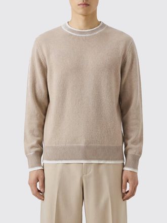 Laneus Pullover aus Merinowollmischung mit Rundhalsausschnitt und Kontrastbes&auml;tzen