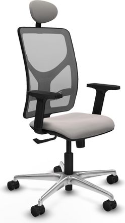 Piqueras y Crespo Gepolsterter Drehstuhl mit 2D-Armlehnen, h&ouml;henverstellbare Lendenwirbelst&uuml;tze und festes Kopfteil, ausgestattet mit 3 Positionen und Schneidschaum, Gr