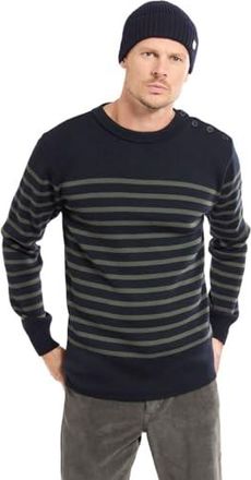 Armor Lux Pull Marin à Boutons en Ivoire végétal PAIMPOL