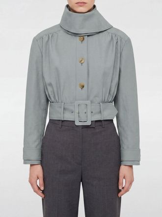 Chlo&eacute; Kurze Jacke aus Leinen und Baumwolle mit Schluppenkragen und Tailleng&uuml;rtel