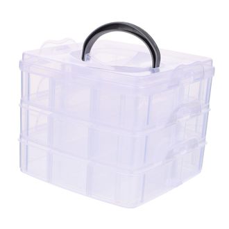 Supvox Dekorative Mehrschichtige Aufbewahrungsbox aus Umweltfreundlichem Kunststoff Transparenter Washi Tape Organizer mit F&auml;chern f&uuml;r B&uuml;ro und Bastelbedarf