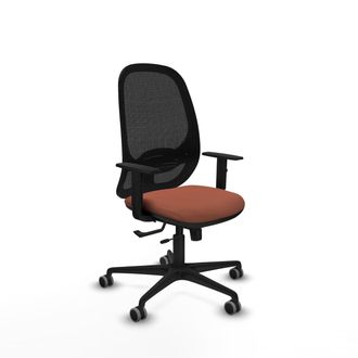 Piqueras y Crespo Schreibtischstuhl mit 1D-Armen, h&ouml;henverstellbare Lendenwirbelst&uuml;tze, ausgestattet mit Syncro/Traslack und Schneidschaum, mit Rollen von 65 mm, Parket