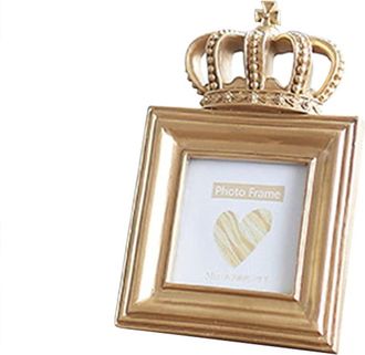 Exceart Harzbildrahmen Harz Foto Rahmen mit St?nder Luxus Vintage Foto Rahmen mit Golden für Tabletop Wand Decor 1Pc 3 Zoll (Golden) Europ?ischer Stil- Fotora