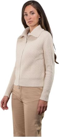 Moorer Femme, Pulls, Beige, Taille: 40 FR Malea-Bc