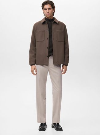 Mango Pantalon regular-fit pinces beige - Homme - 38 - MANGO MAN